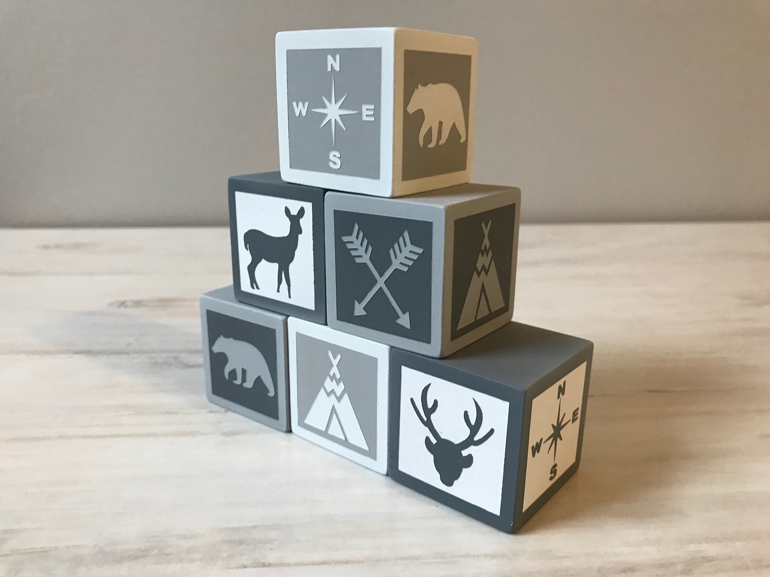 Woodland Nursery Decor Blocks | Etsy