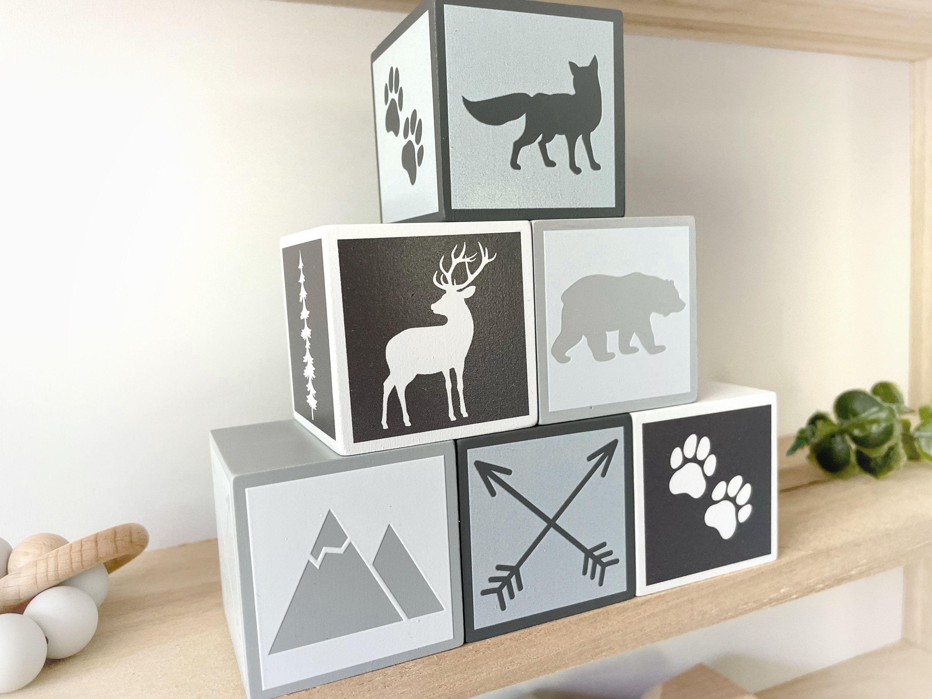 Woodland Nursery Decor Blocks - Etsy