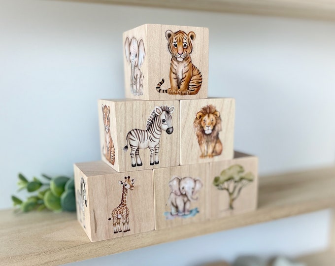 Jungle Nursery Decor Blocks / Safari Nursery - Safari Baby's Room Decor ...