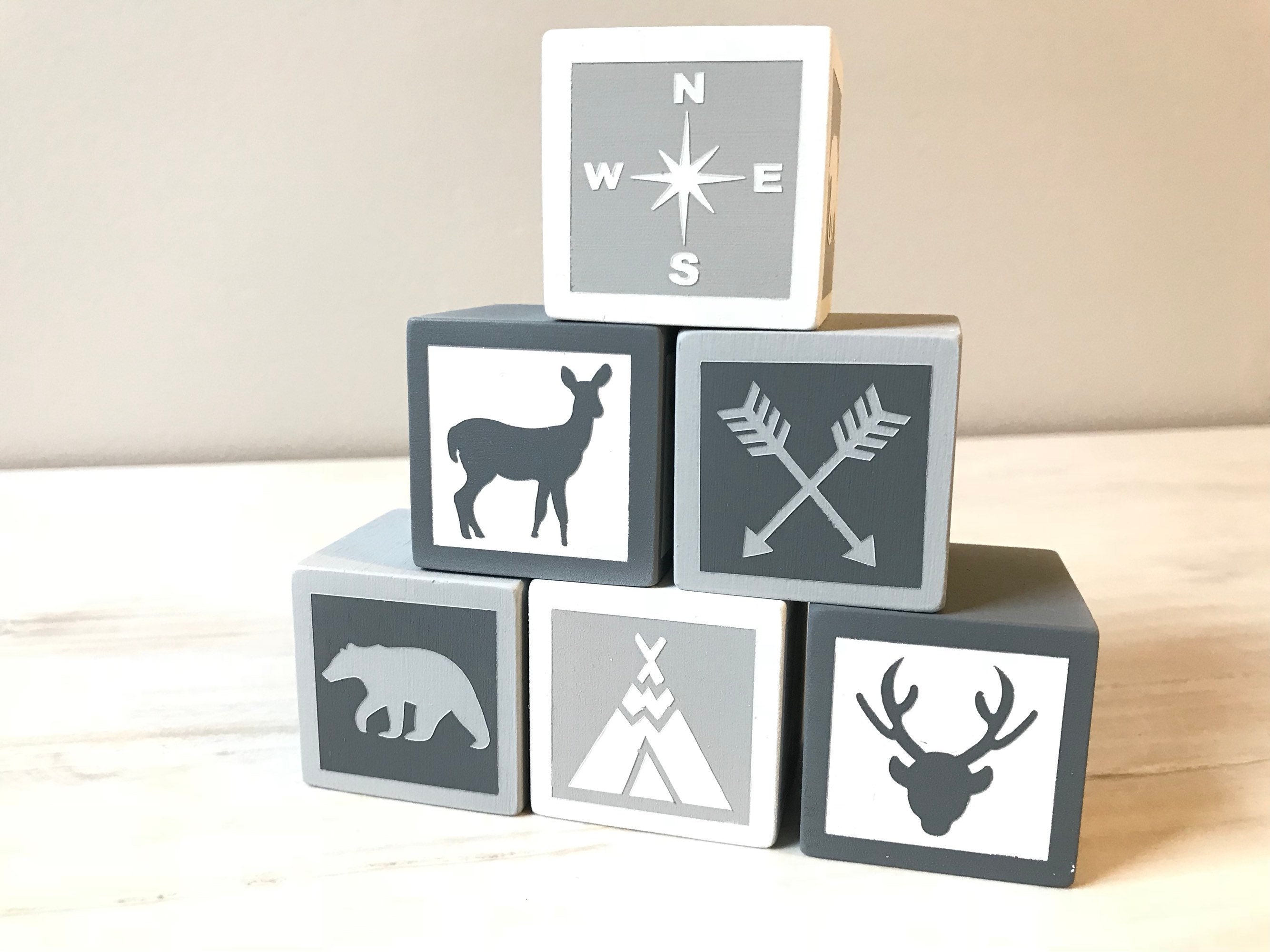 Woodland Nursery Decor Blocks | Etsy