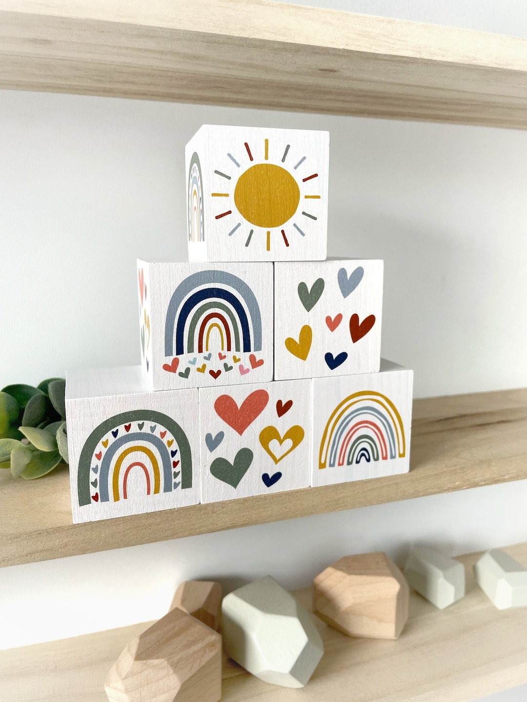 Rainbow Nursery Decor - Bold Vibrant Boho Nursery - Heart Baby Shower ...