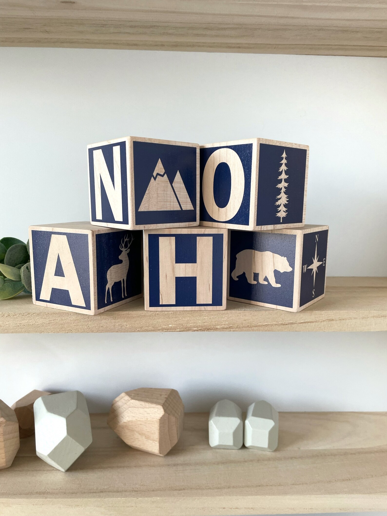 Personalized Baby Gift Block Set Woodland Themed Nursery - Etsy