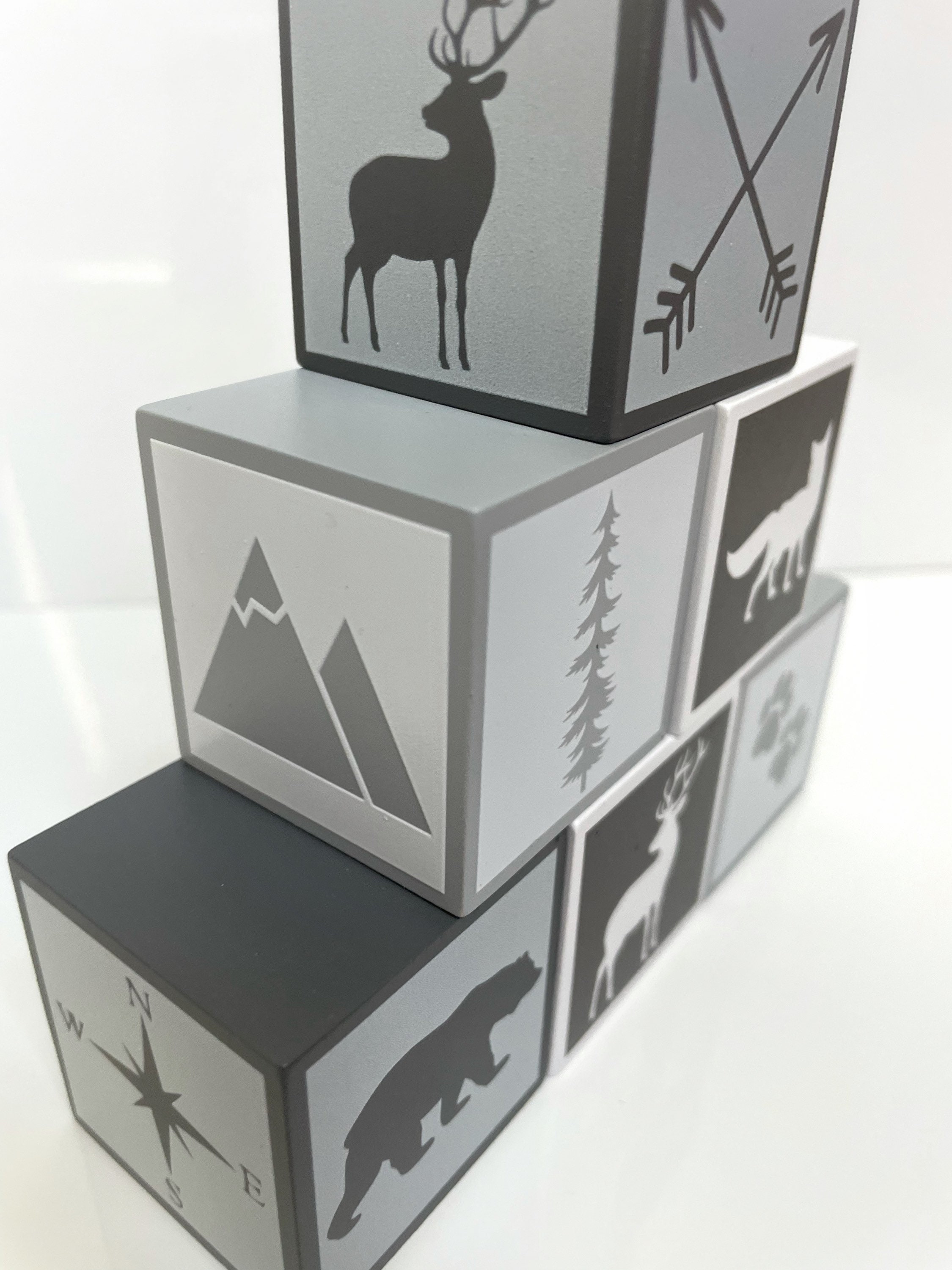 Woodland Nursery Decor Blocks - Etsy