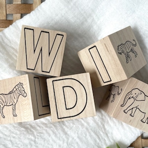 Jungle Theme Nursery Décor Blocks / Safari Baby's Room Decor- Rain ...