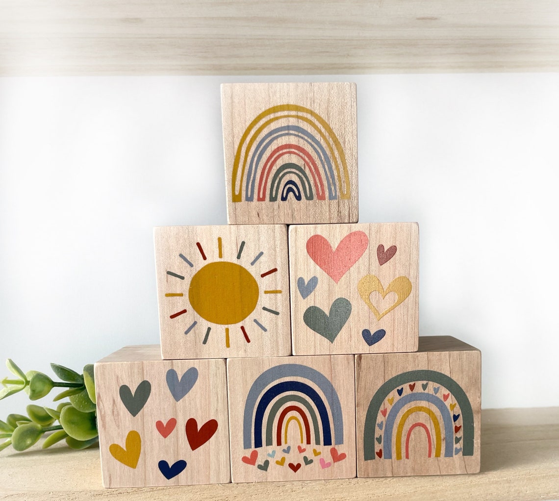 Rainbow Nursery Decor - Bold Vibrant Boho Nursery - Heart Baby Shower ...