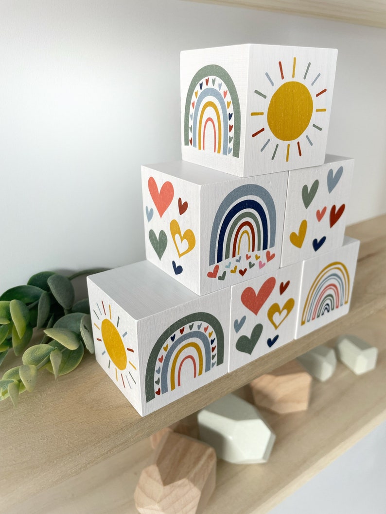 Rainbow Nursery Decor - Bold Vibrant Boho Nursery - Heart Baby Shower ...