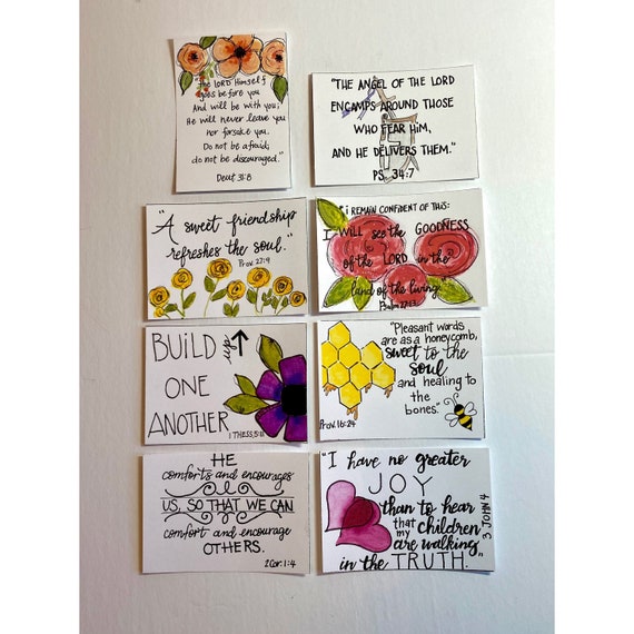 Scripture Cards Set of 8 PRINTED Cards Bible Verses - Etsy