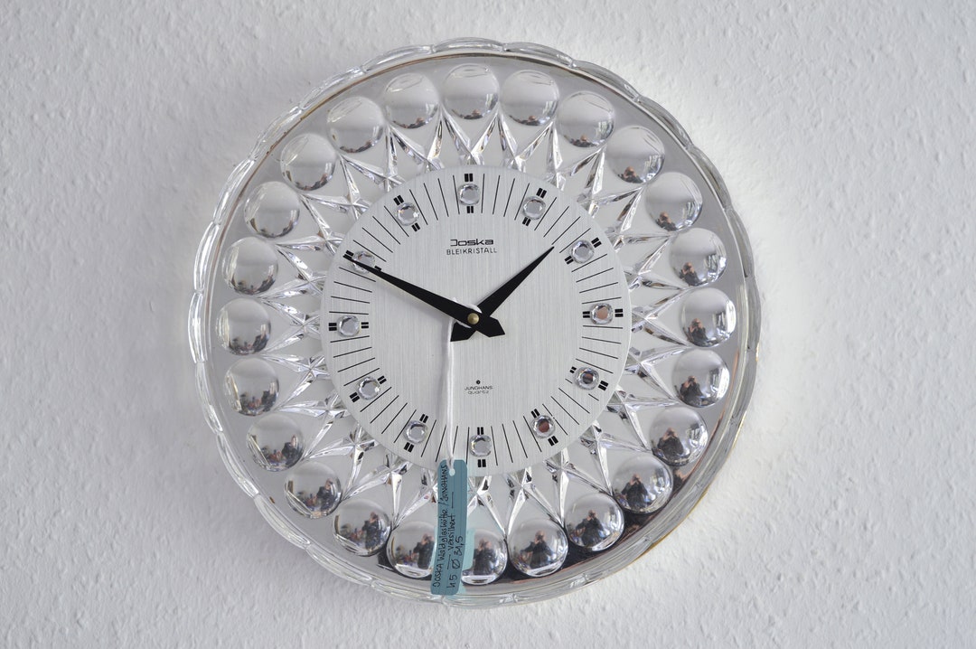 Vintage Wall Clock JUNGHANS / Joska Jewelry Watch Silver Plated Mid ...