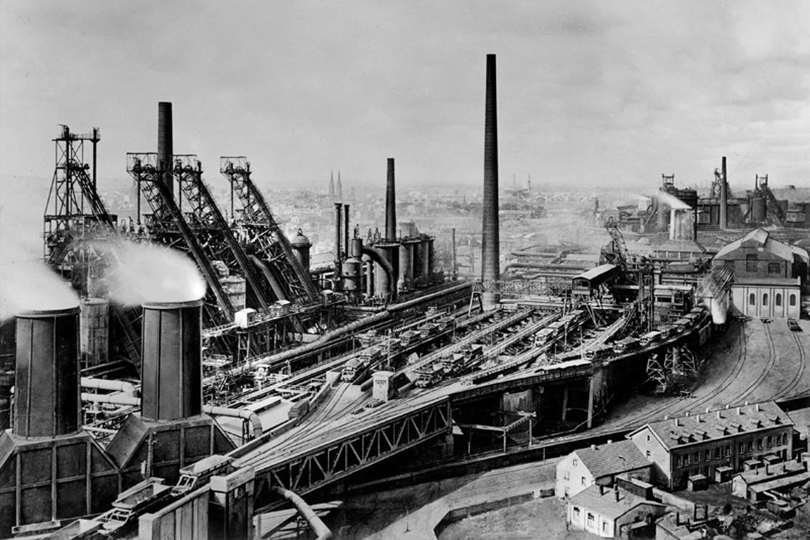 Industrial Landscape Steel Mill Poster Rolling Mill Heavy Industry ...