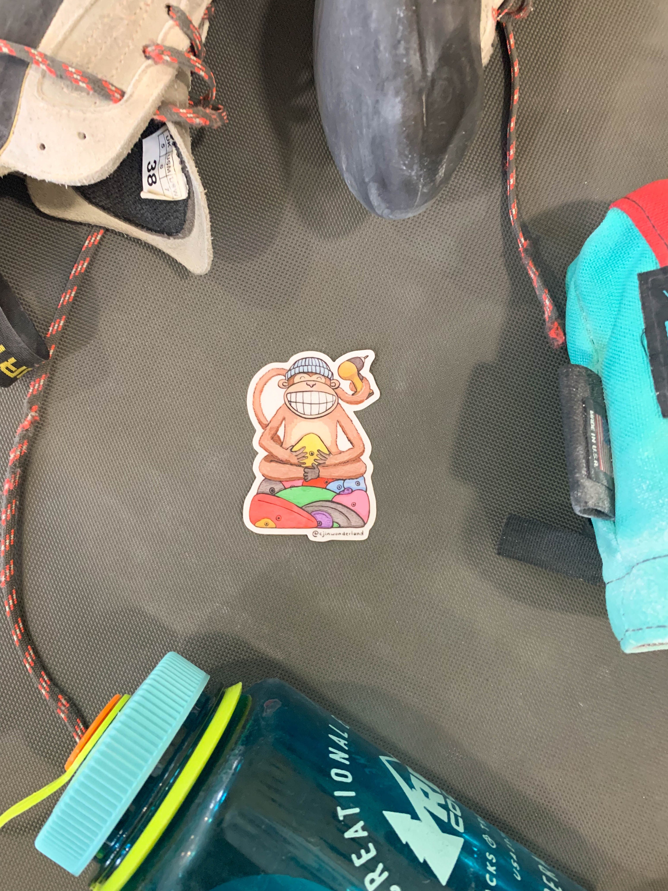 Monkey Climbing Sticker Route Setter Sticker Top Rope Sticker Trad ...