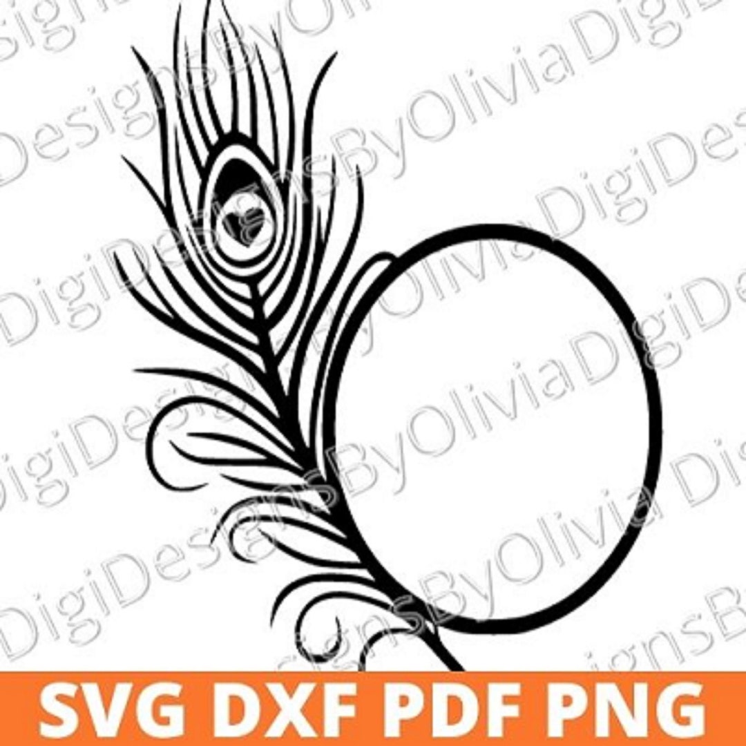 Feather Monogram SVG PDF - Etsy