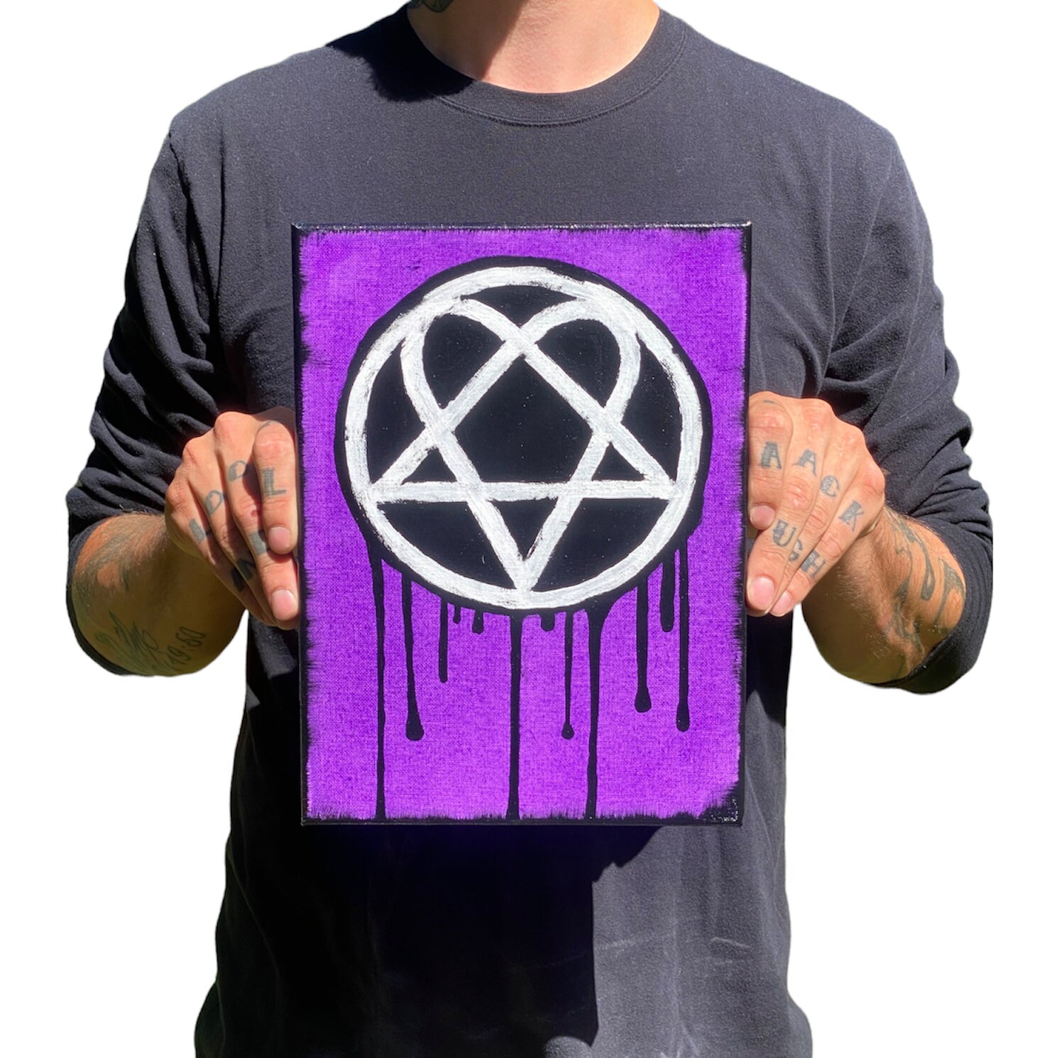 Purple Heartagram Tattoo