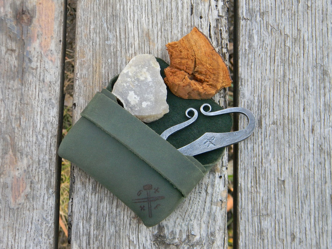 Flint and Steel in Leather Pouch. | Etsy