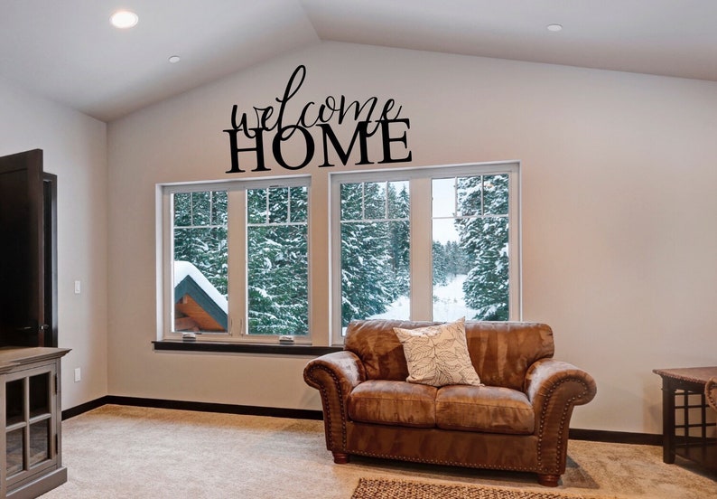 Welcome Home Wall Decal Wall Sign Living Room Decor Entryway | Etsy