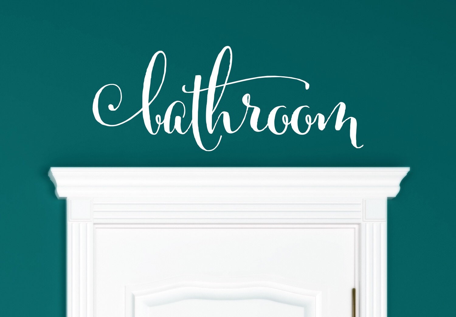 Bathroom Wall or Door Decal in a Beautiful Script Font - Etsy
