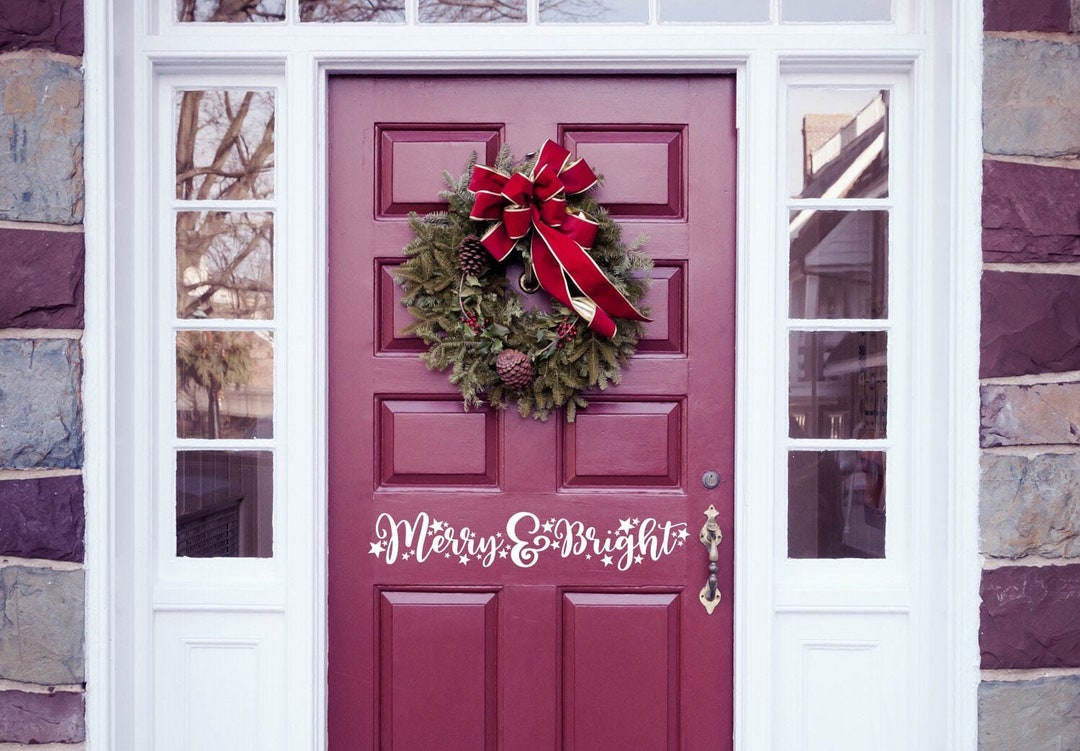 Christmas Door Decoration, Christmas Wall Decal, Front Door Decal ...