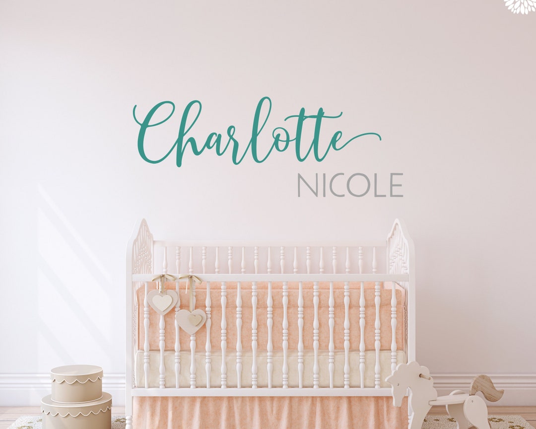 Personalized Nursery Name Sign Wall Decal Girl Boy, Kids Teen Room ...