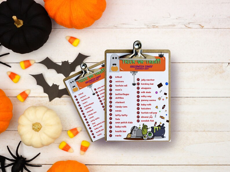 Halloween Candy Scavenger Hunt Printable Trick or Treating - Etsy