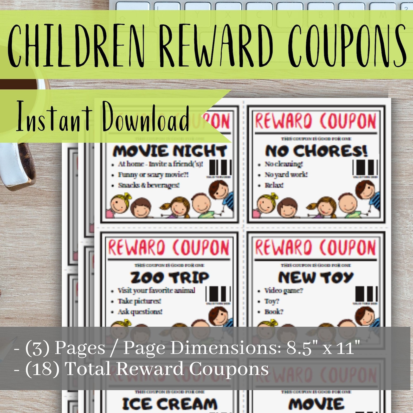 Reward Coupons for Kids at Home Printable Reward Coupons - Etsy