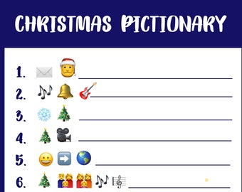 Christmas in July Emoji Pictionary Printable Game Guess the - Etsy