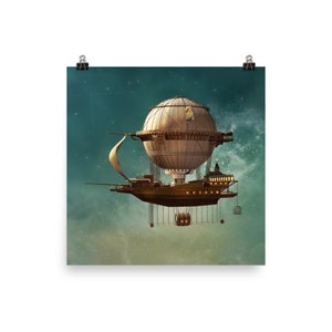 Steampunk Dirigible Airship Iron on Embroidery Patch Mtcoffinz - Etsy UK