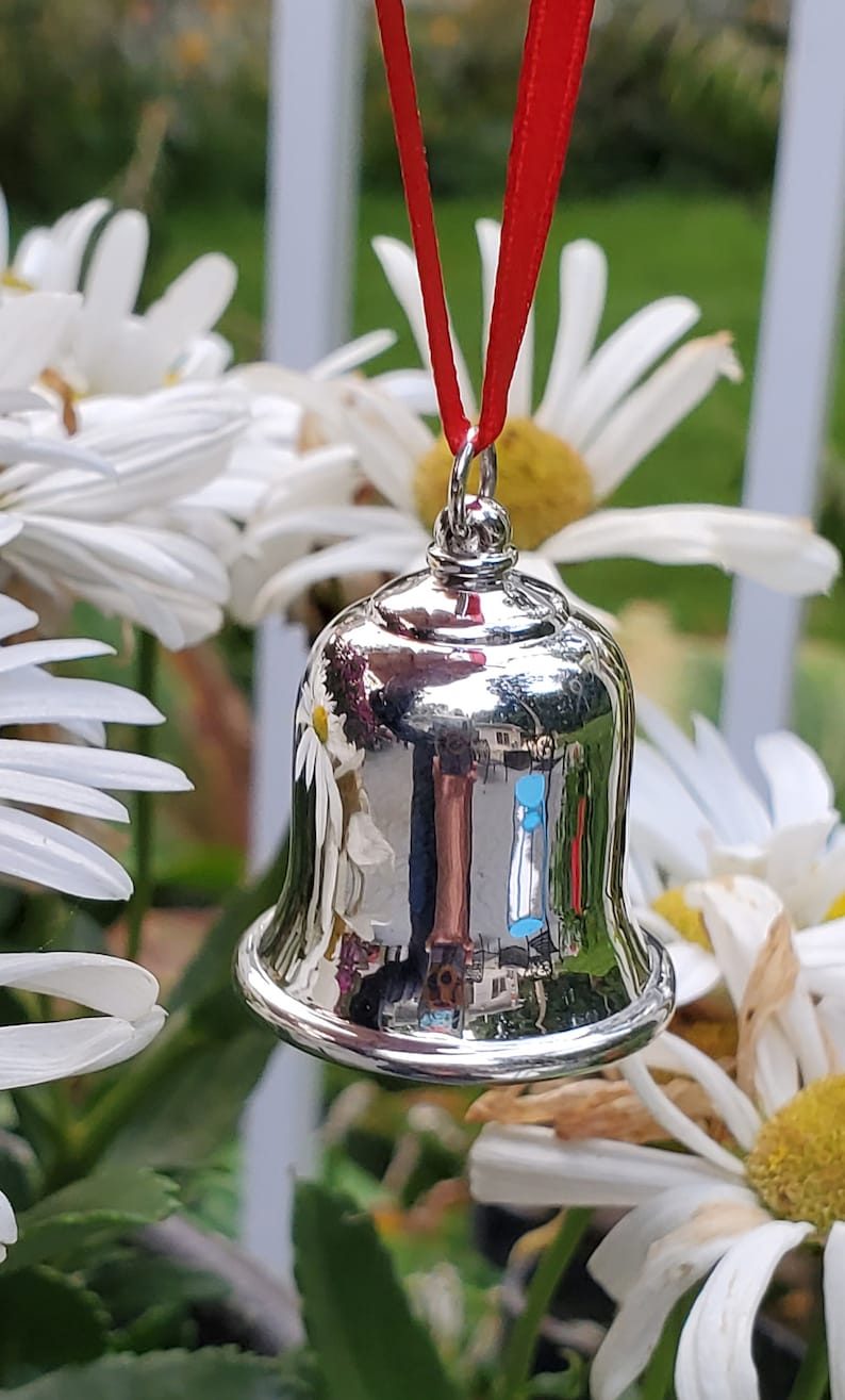 Sterling Silver Bell Ornament - Etsy