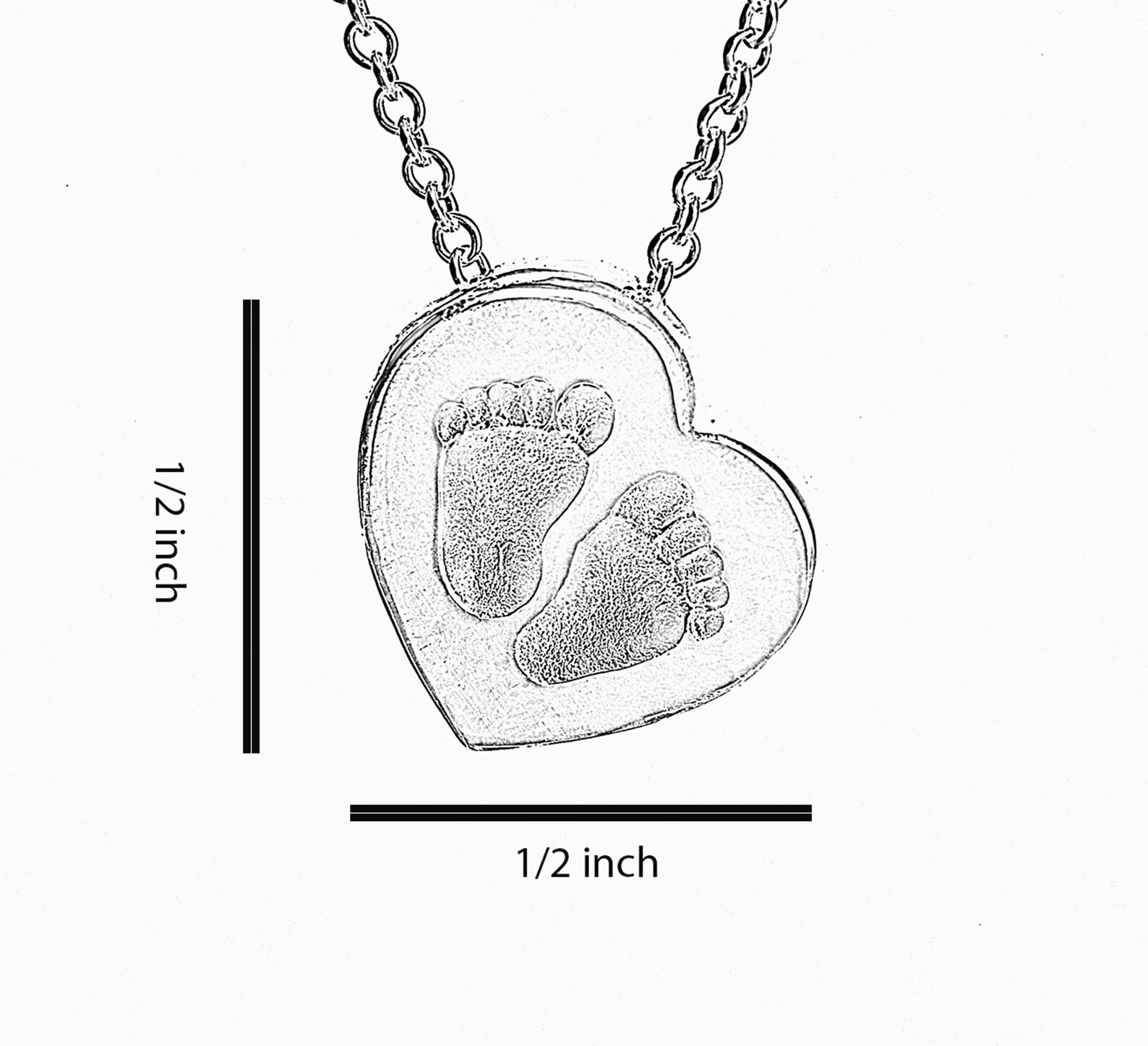 Sterling Silver Baby Feet Necklace With 18 Inch Chain - Etsy
