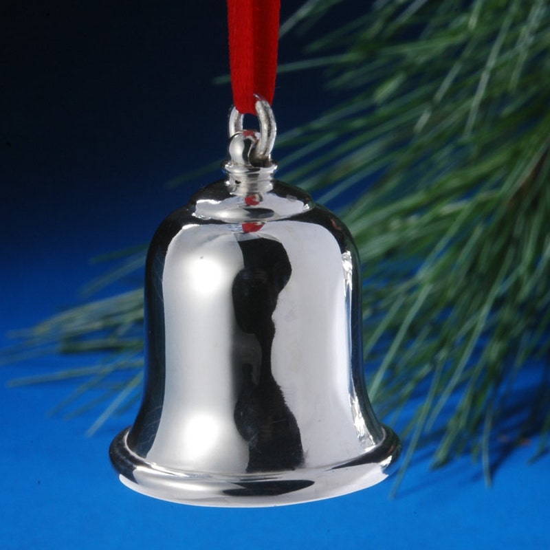 Silver Bell Ornament - Etsy