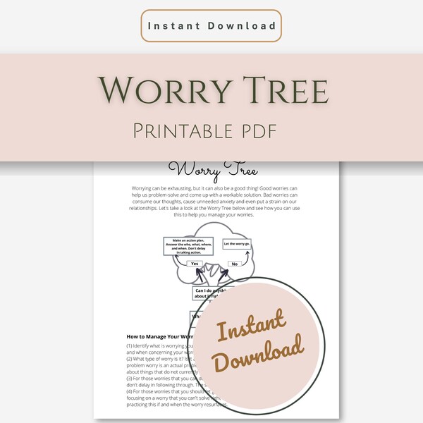 Worry Handouts for Adults - Etsy