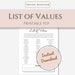 List of Values Printable PDF Core Values Journal Printable - Etsy