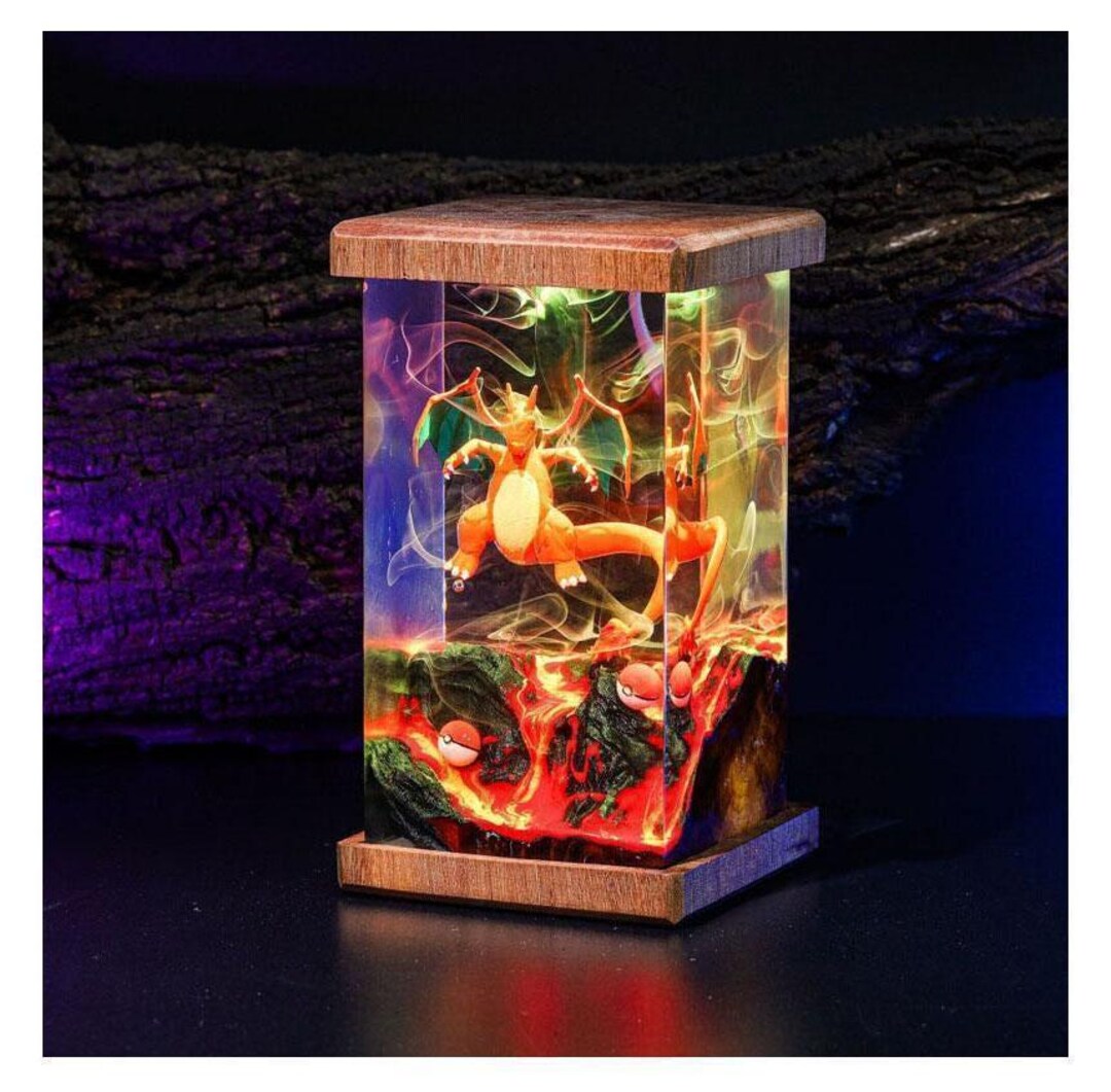 CHA.RIZ.ARD Poke.mon Epoxy Lamp Custom Pok.emo.n Resin Lamp Po.kem.on ...