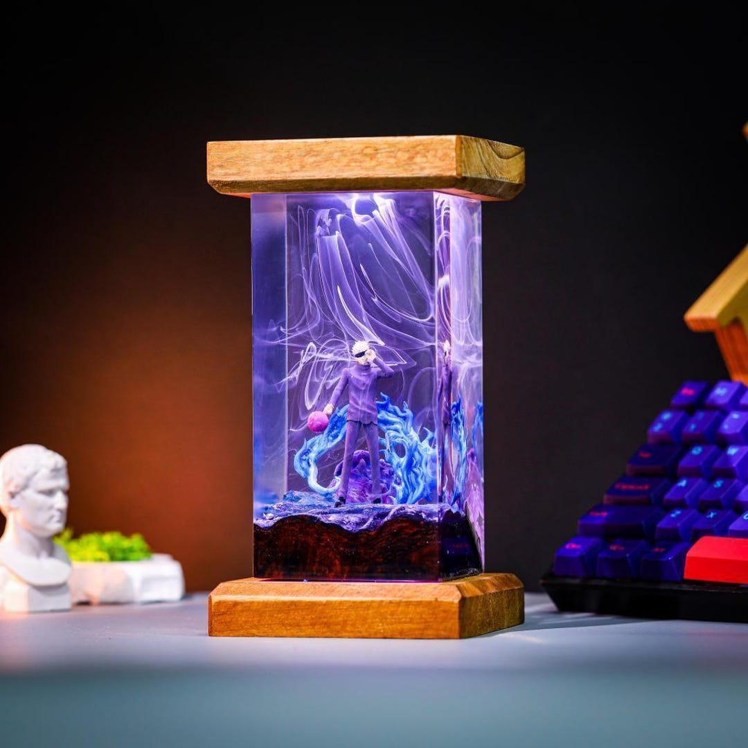 Gojo Satoru Epoxy Night Light, Jujutsu Kaisen Anime Resin Art Lamp ...