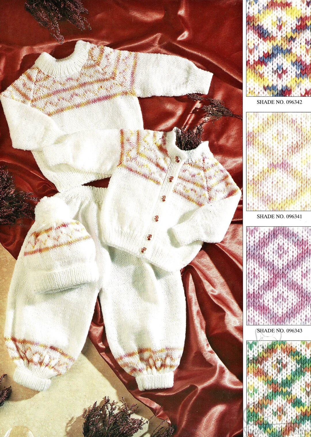 Babies and Toddlers Easy Fair Isle Sweater and Cardigan With Matching ...