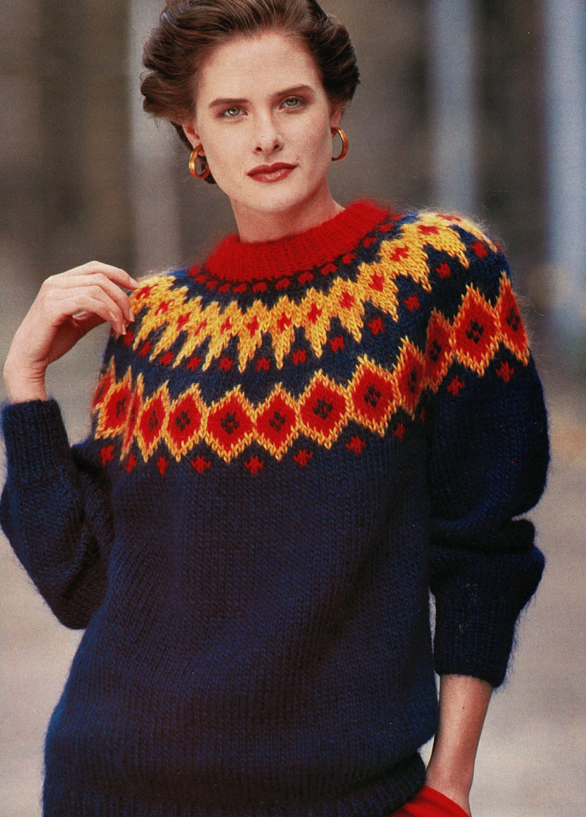 Ladies Traditional Nordic Style Fair Isle Sweater Vintage | Etsy