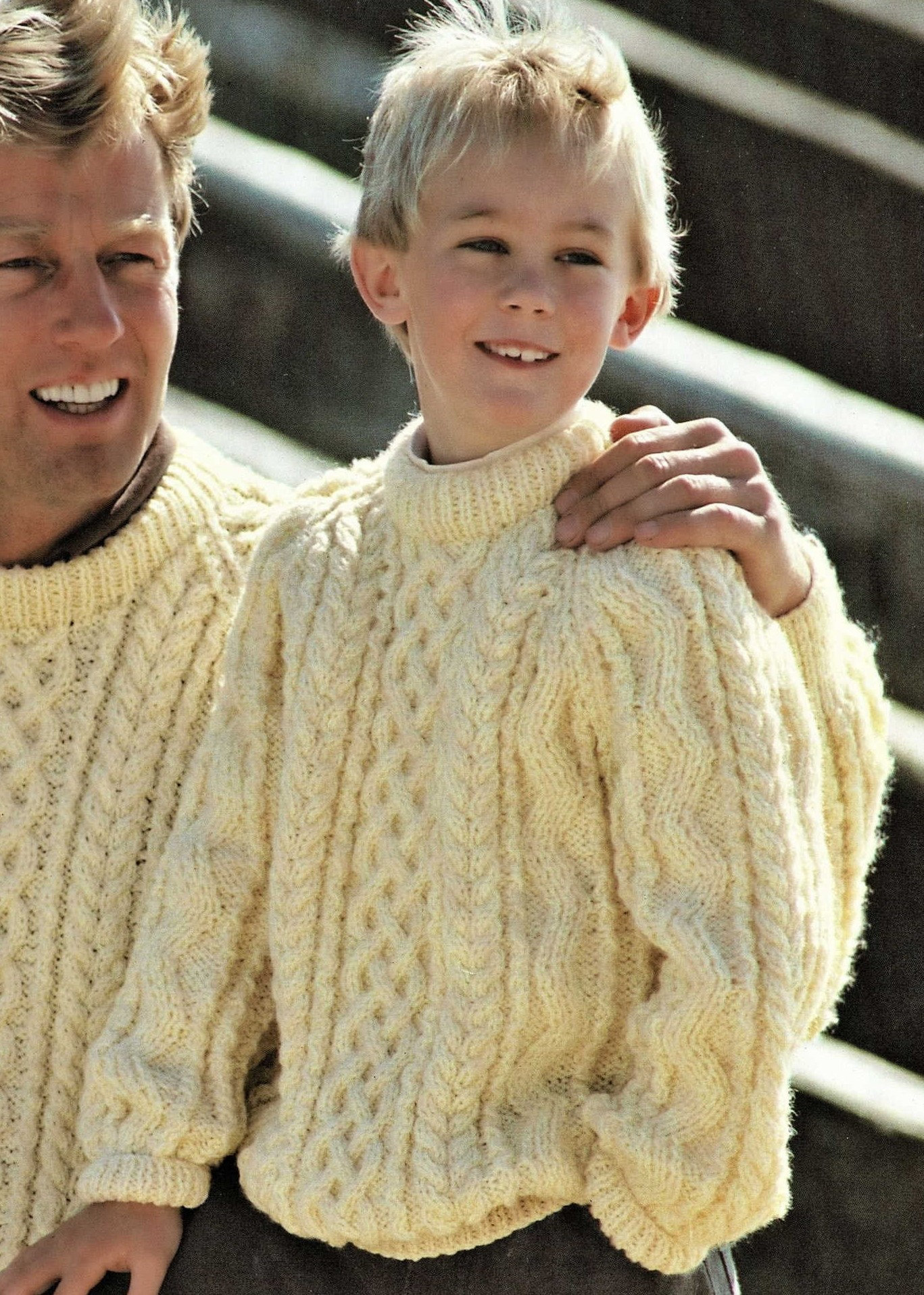 Father and Son Traditional Raglan Sleeve Aran Sweaters | Etsy