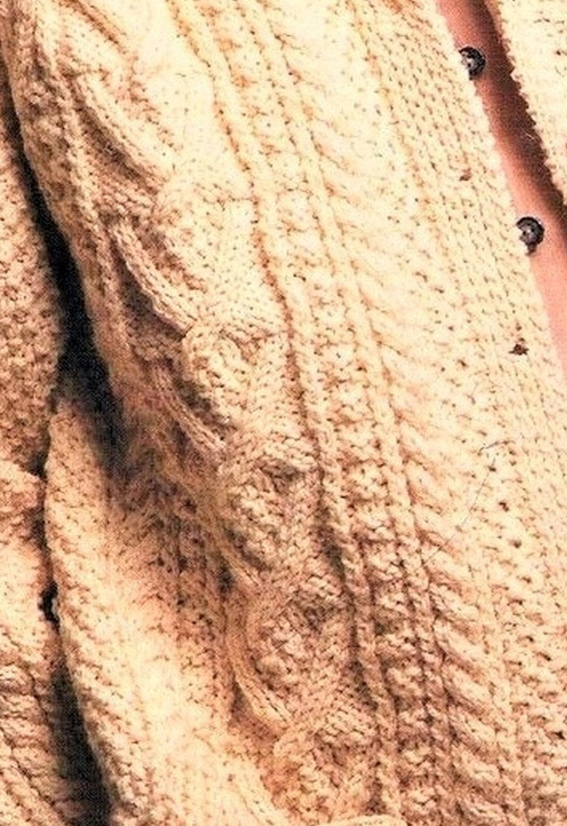 Ladies Lovely Traditional Aran Cardigan With Collar Vintage - Etsy