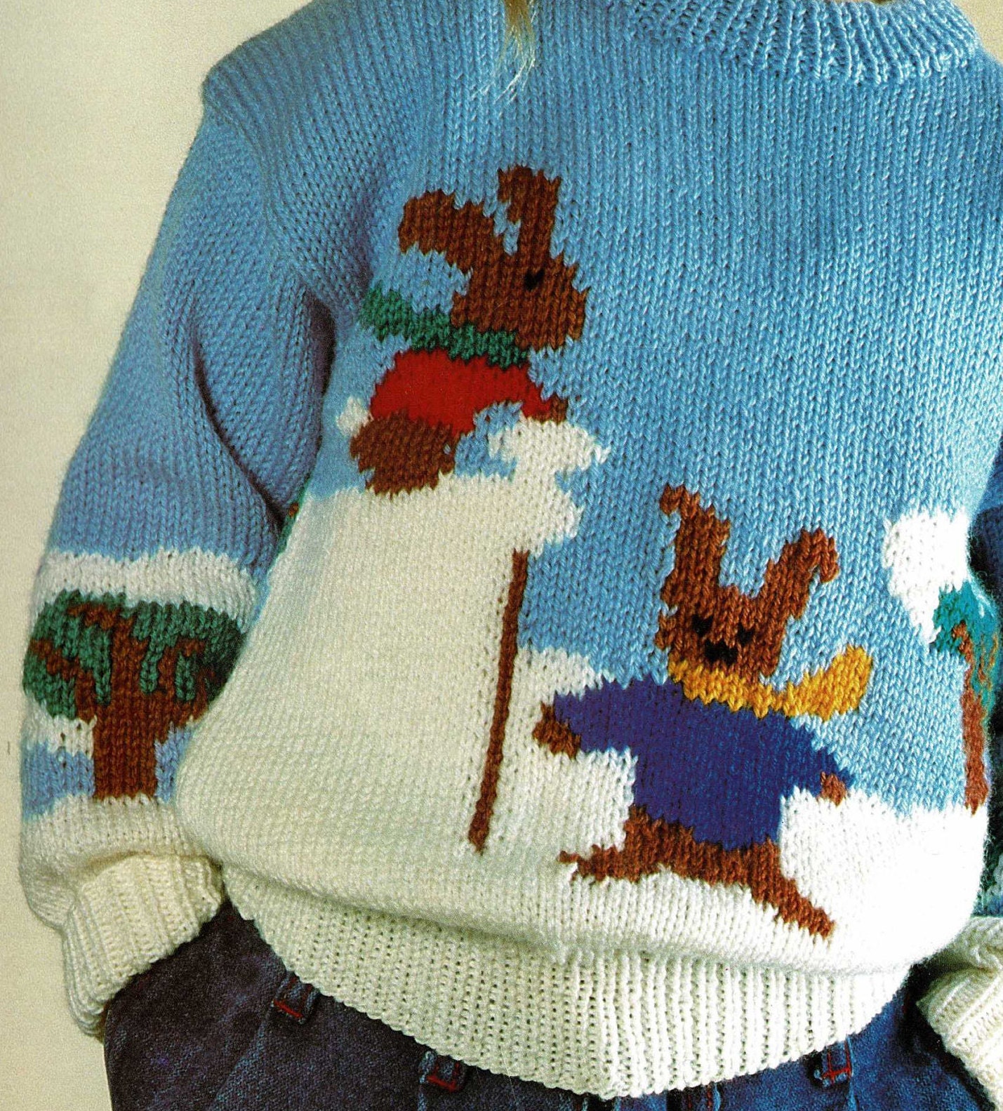 Toddlers and Childrens Cute Snow Bunnies Sweater Vintage - Etsy