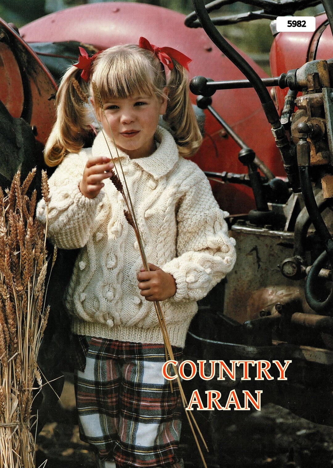 Girls Cosy Aran Sweater With Collar, Vintage Knitting Pattern, PDF ...