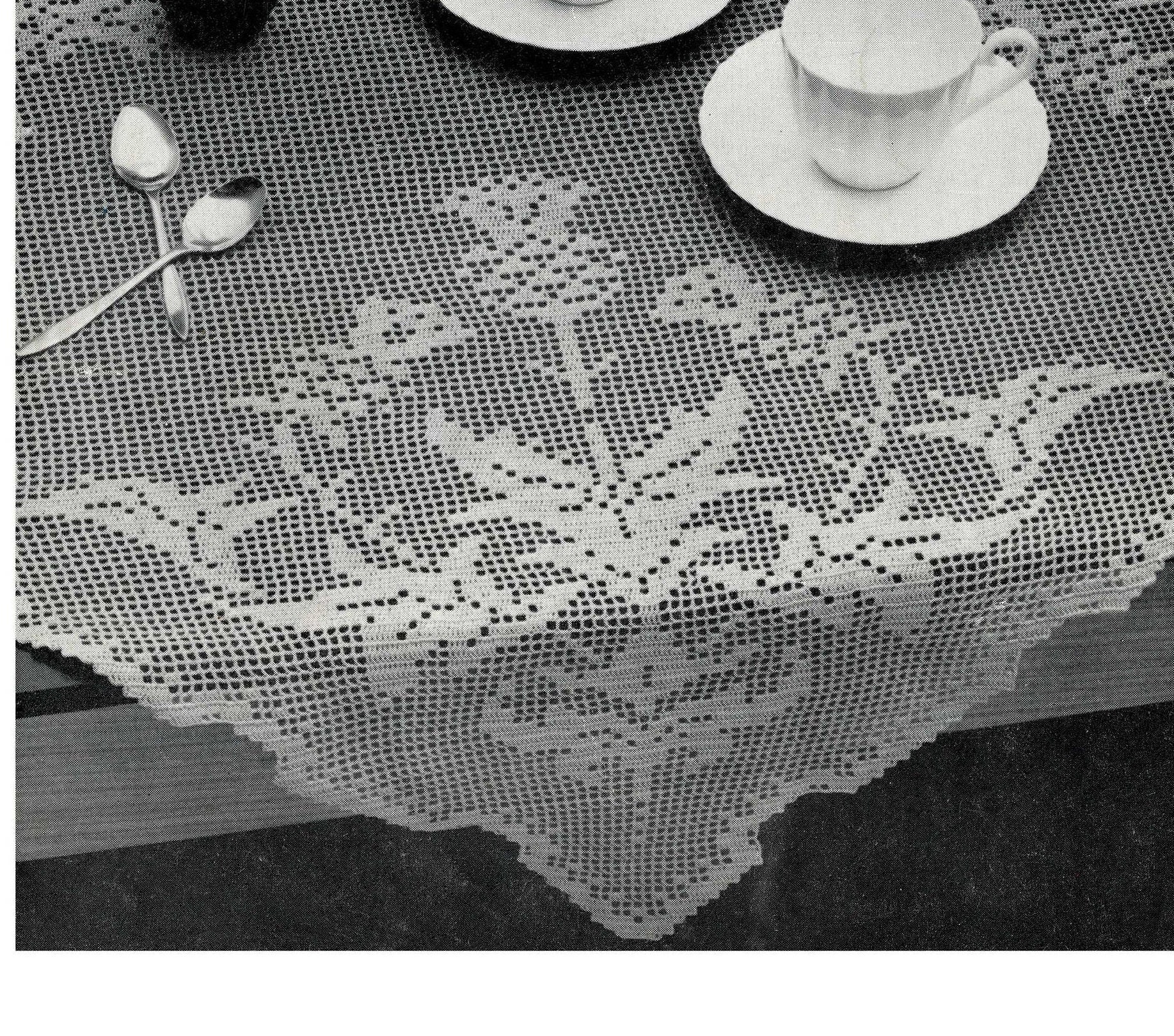 Beautiful Scottish Thistle Pattern Filet Crochet Table Cloth | Etsy