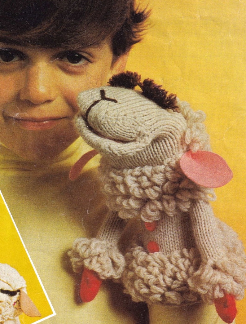 Super Cute Lamb Chop Hand Puppets Vintage Knitting and - Etsy