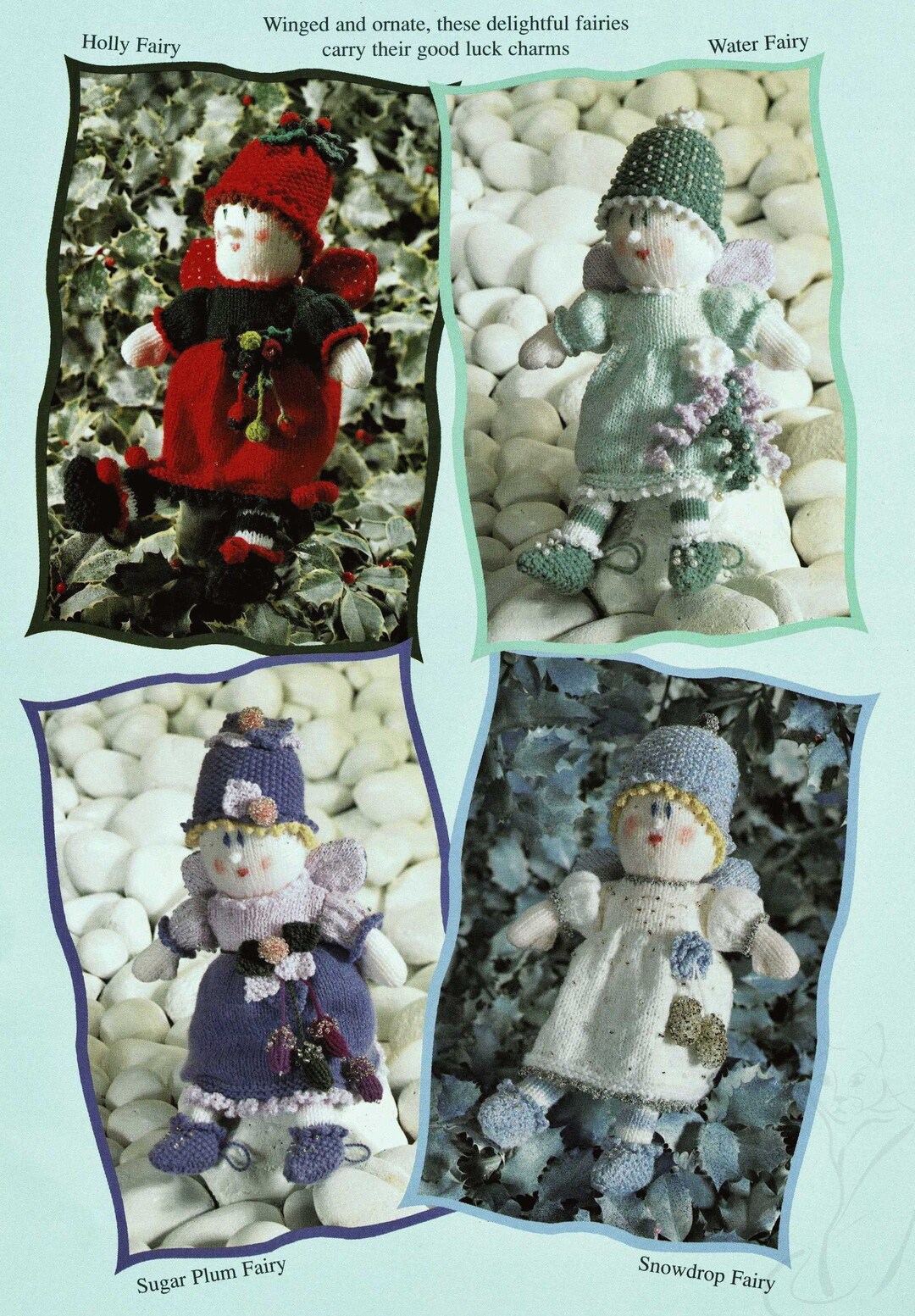 Four Fabulous Fairies to Knit, Just Add Magic, Vintage Knitting Pattern ...