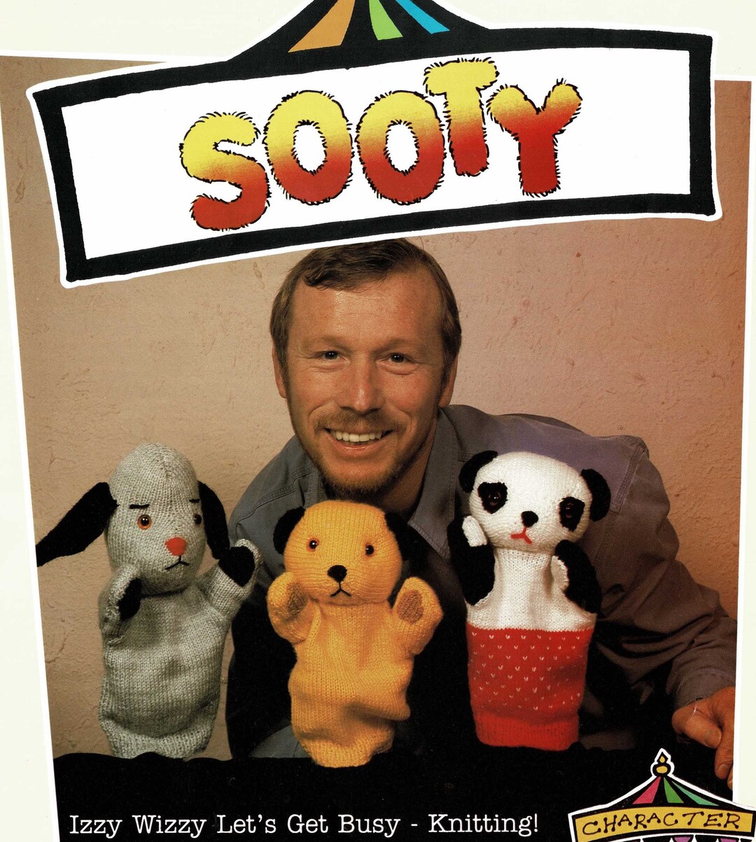 Cute Sooty, Sweep and Soo Knitted Hand Puppets, Vintage Knitting ...