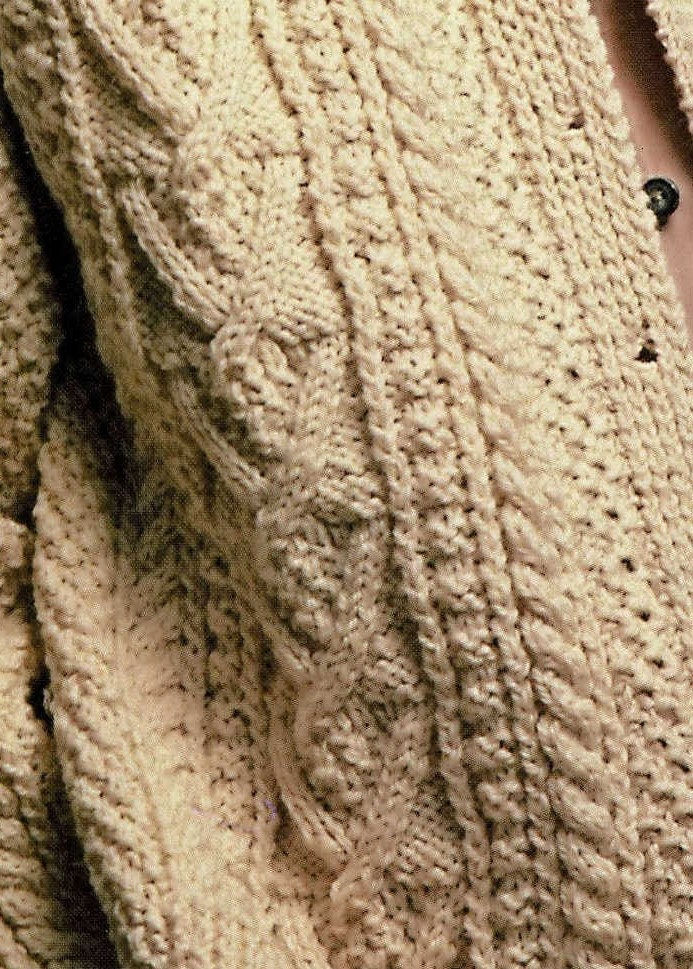 Ladies Lovely Traditional Aran Cardigan With Collar, Vintage Knitting ...