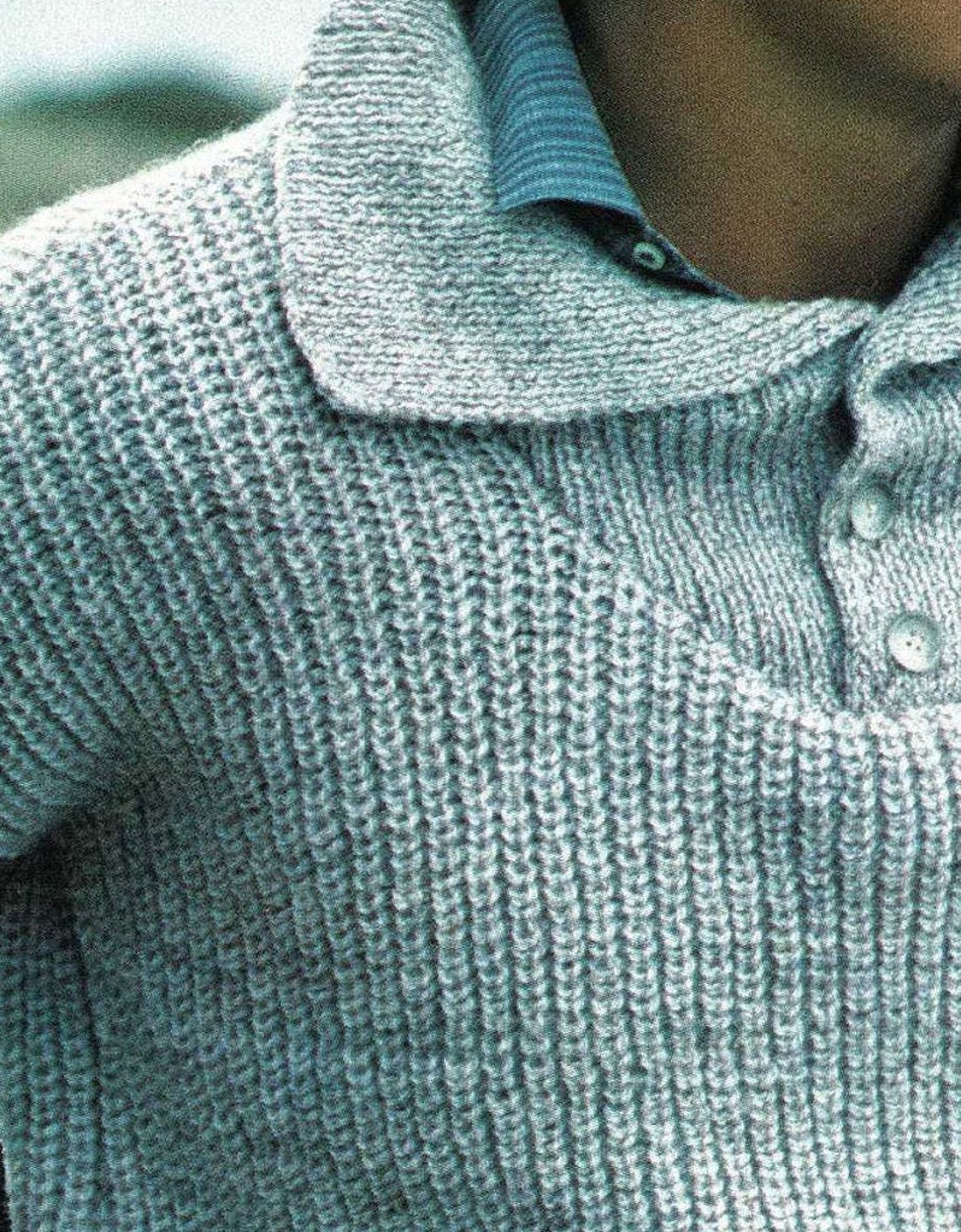 Mens Great Fishermans Rib Sweater with Contrast Trim Vintage | Etsy