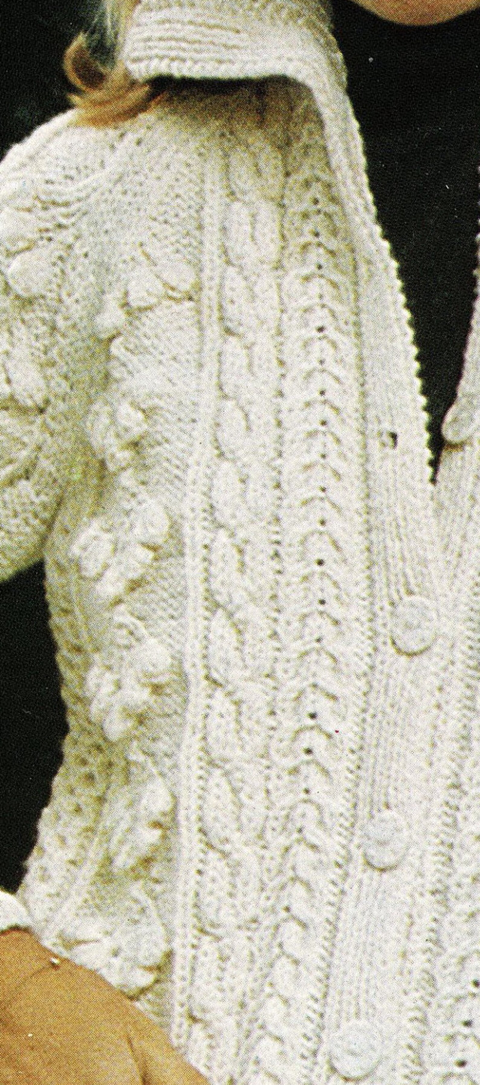 Ladies Traditional Aran Hip Length Jacket With Collar and Pockets ...