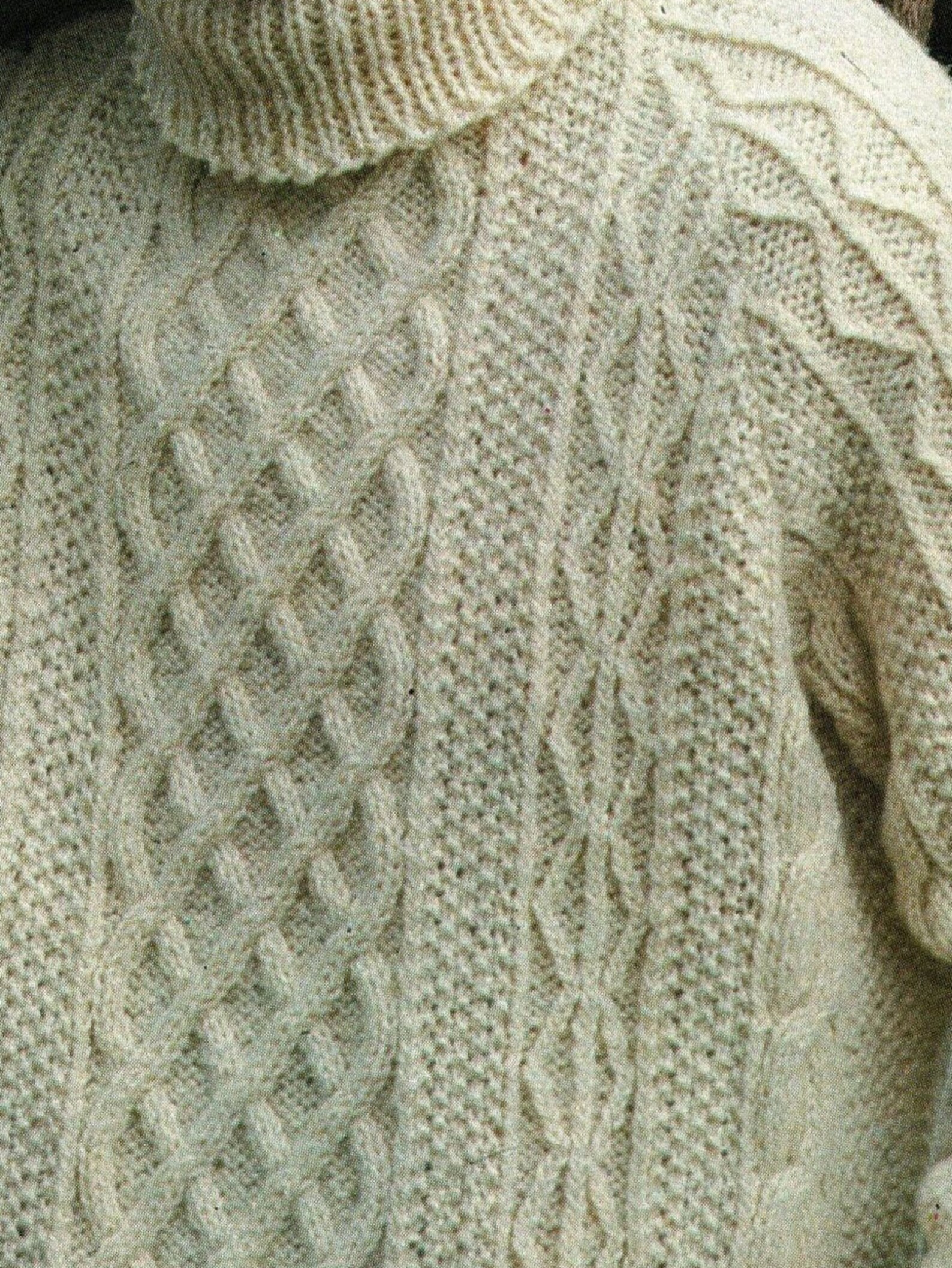 Mens Classic Aran Sweater With Raglan Sleeves and Roll Neck - Etsy UK