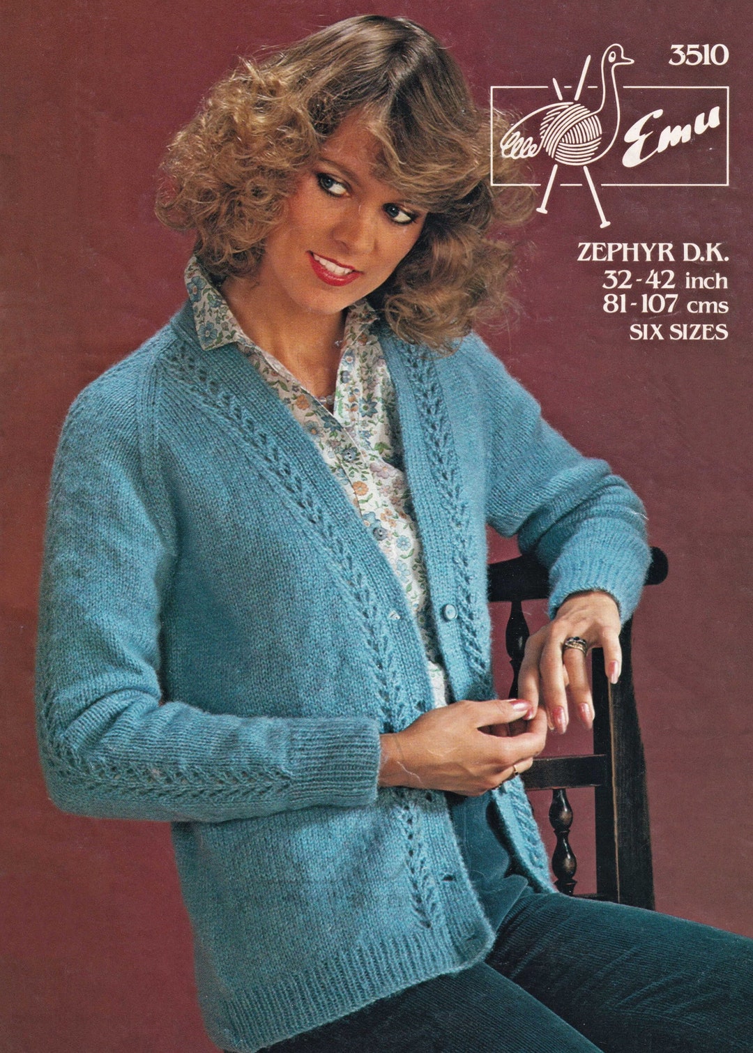 Ladies Raglan Cardigan With Decorative Lace Panels, Vintage Knitting ...