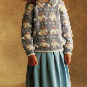 Toddlers and Girls Cute Fair Isle Rabbit Patterned Sweater With Collar ...