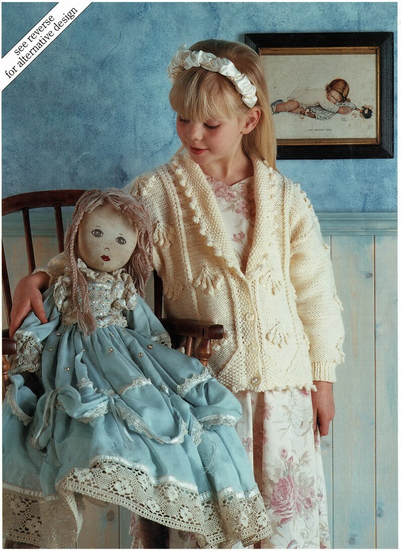 Toddlers and Girls Gorgeous Aran Bobble Sweater and Shawl - Etsy