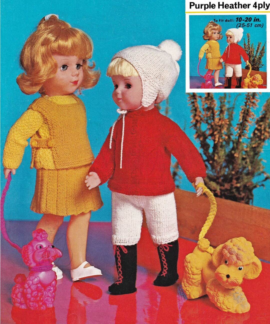 Girl Dolls "easy Knit" Indoor and Outdoor Sets Plus Felt Boots to Sew ...